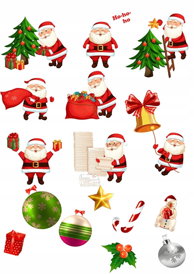 TOPPER OPŁATEK NA TORT MIKOŁAJ POSTACIE CHOINKA - ERLI.pl