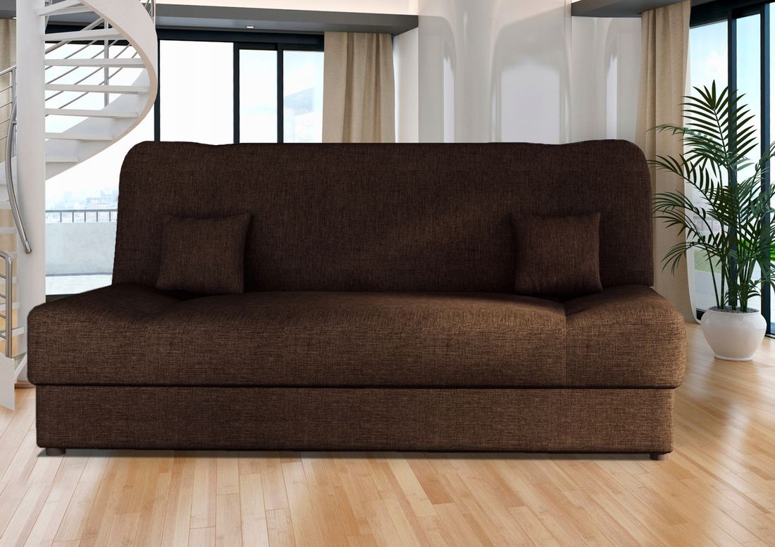 WERSALKA KANAPA JAŚ 04 brąz rozkładana sprężyny - ERLI.pl