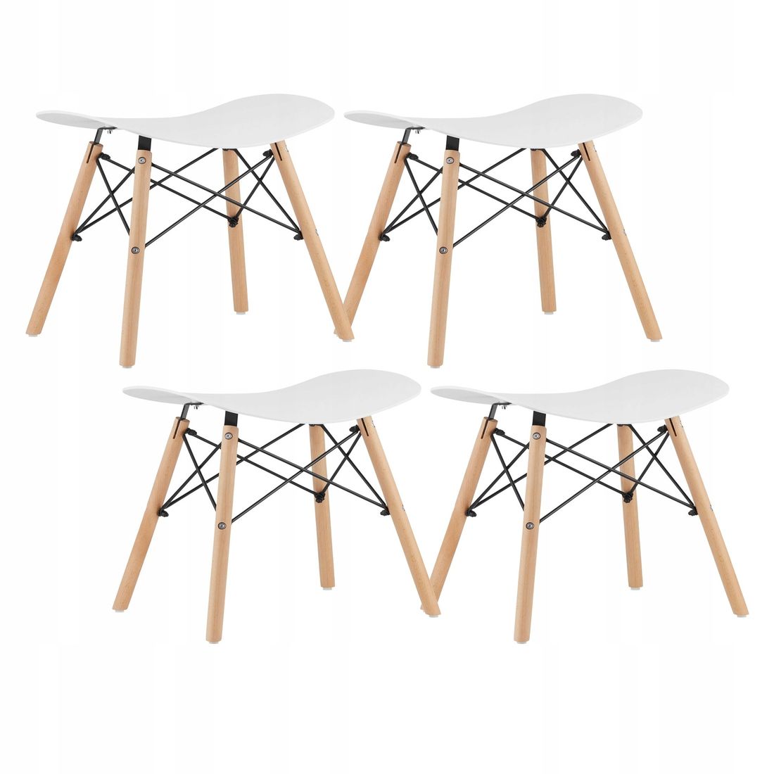 4 taborety KORFU białe - ERLI.pl