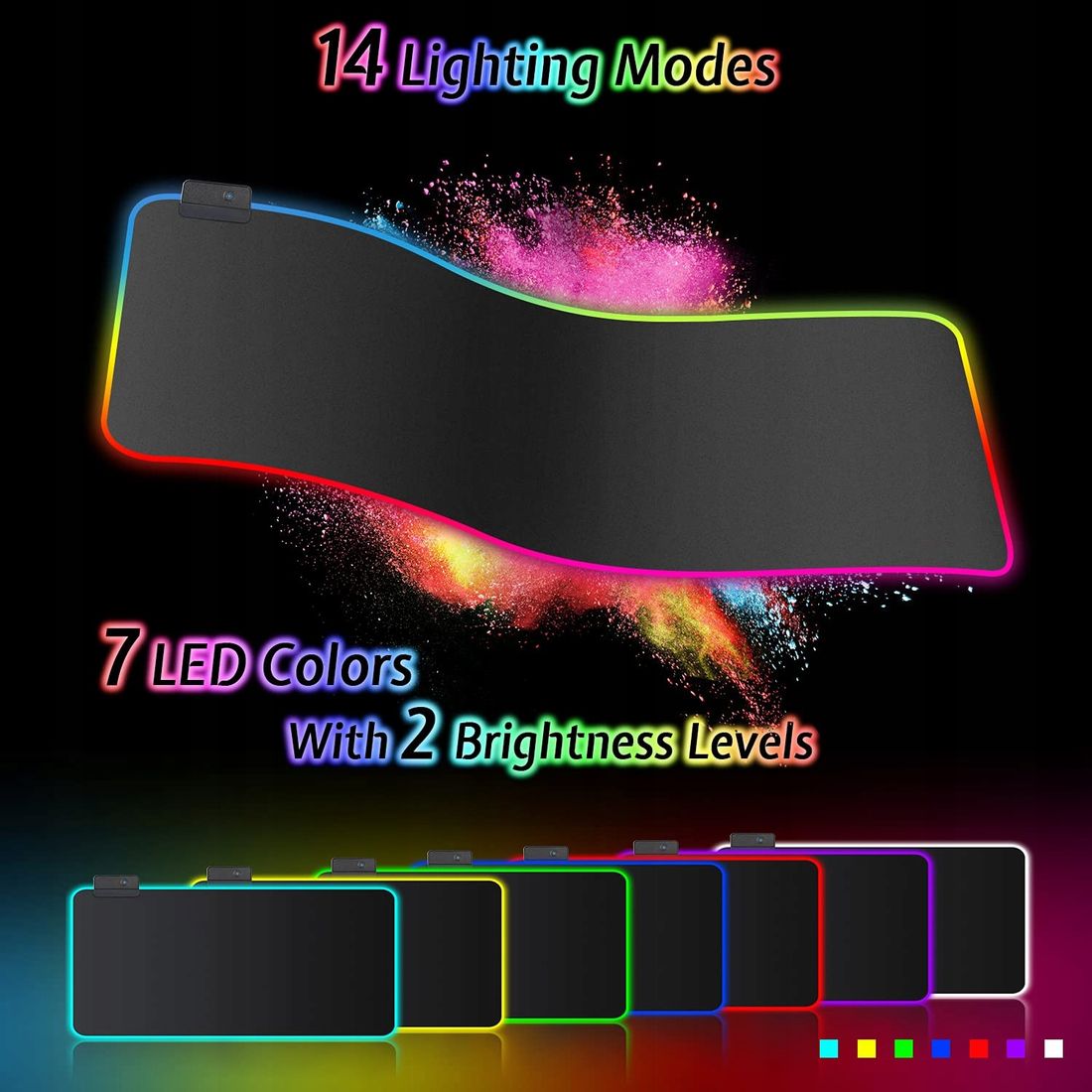 GAMING Mata Podkładka Pod Mysz Klawiaturę RGB LED - ERLI.pl