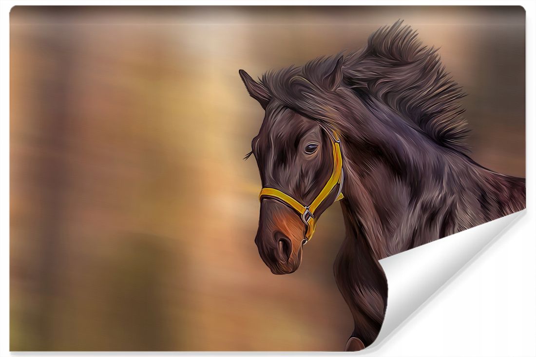 Fototapeta do Przedpokoju KOŃ Rysunek 3D 360x240 – 138193678 - ERLI.pl