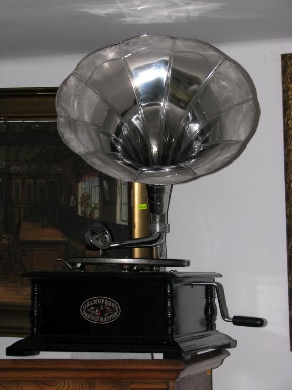 GRAMOFON - PATEFON - SREBRNA TUBA - kwadrat !! - ERLI.pl