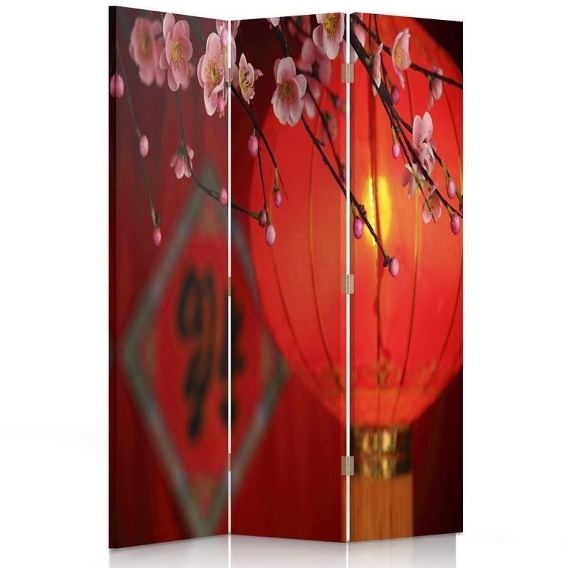 Parawan dwustronny obrotowy, Japoński lampion - 110x170 - ERLI.pl