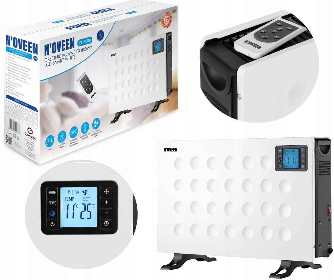 Grzejnik elektryczny NOVEEN CH8000 LCD SMART PILOT - ERLI.pl