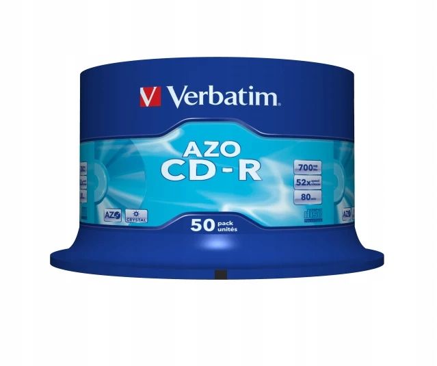 Płyta CD-R Verbatim AZO 700MB 52X CRYSTAL 50 szt - ERLI.pl Płyta CD-R Verbatim AZO 700MB 52X CRYSTAL 50 szt - ERLI.pl