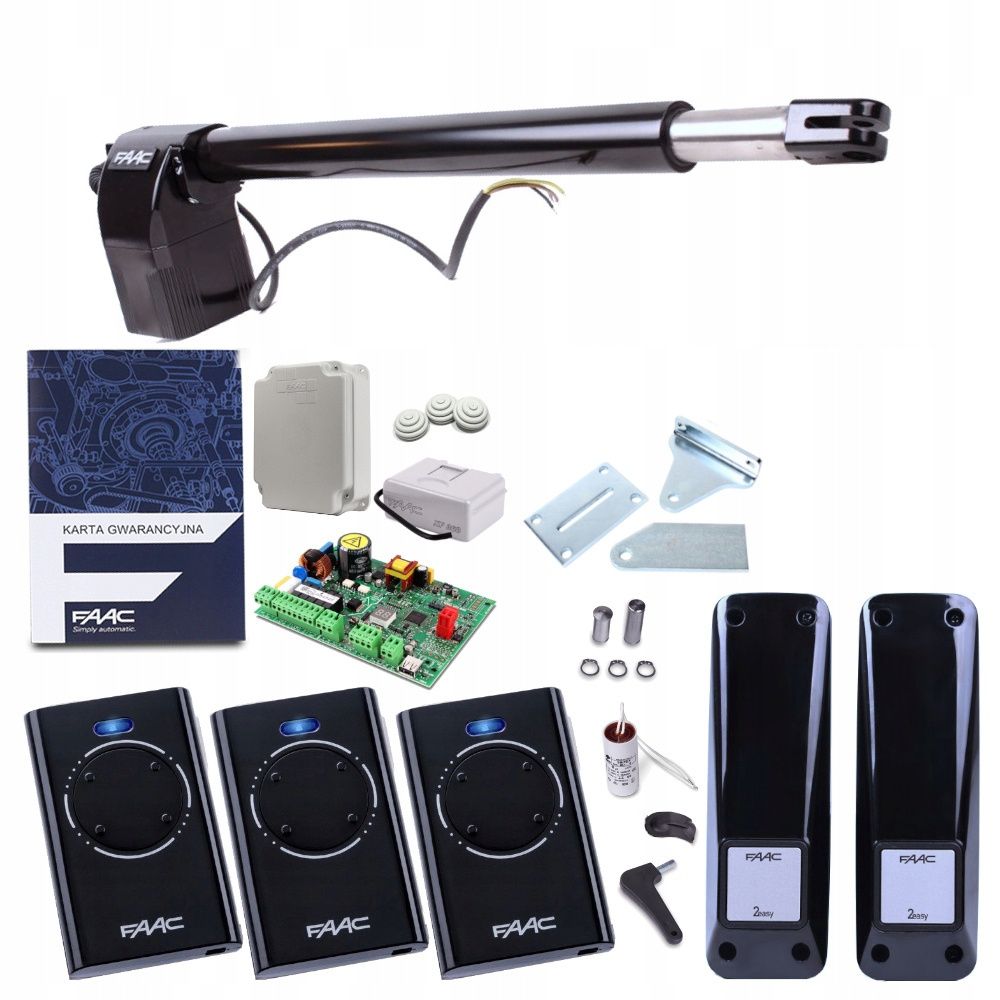 FAAC 414 LONG SX Zestaw do bramy skrzydłowej NOWY - ERLI.pl