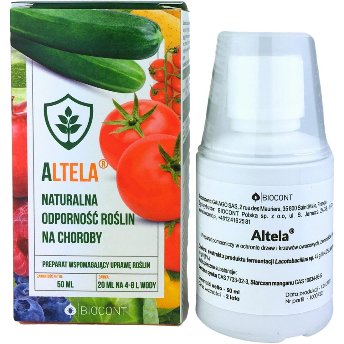 ALTELA 50ML BIOCONT HUMUJE ROZWÓJ CHORÓB GRZYBOWYCH I BAKTERYJNYCH ...