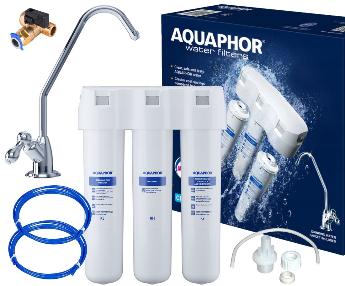 Filtr wody pitnej pod zlew AQUAPHOR Kryształ H kpl - ERLI.pl Filtr wody pitnej pod zlew AQUAPHOR Kryształ H kpl - ERLI.pl