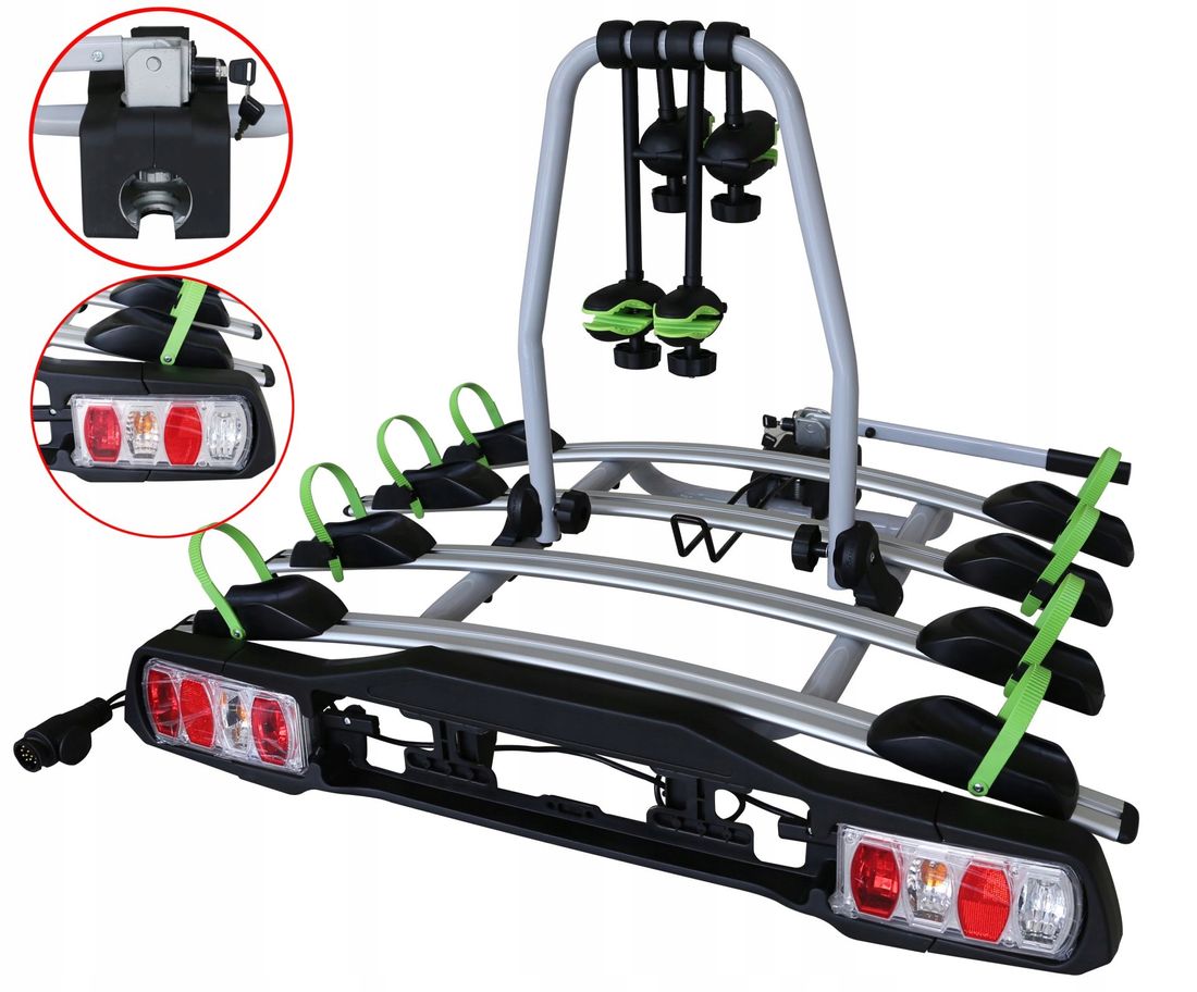 Bagażnik uchwyt rowerowy platforma na hak 4 rowery – 138901844 - ERLI.pl