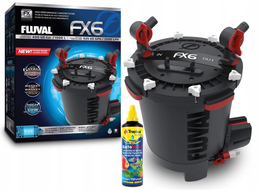 HAGEN FLUVAL FX-6 FX6 Duży Filtr Kubełkowy 3500 L/H z Wkładami + Gratis ...