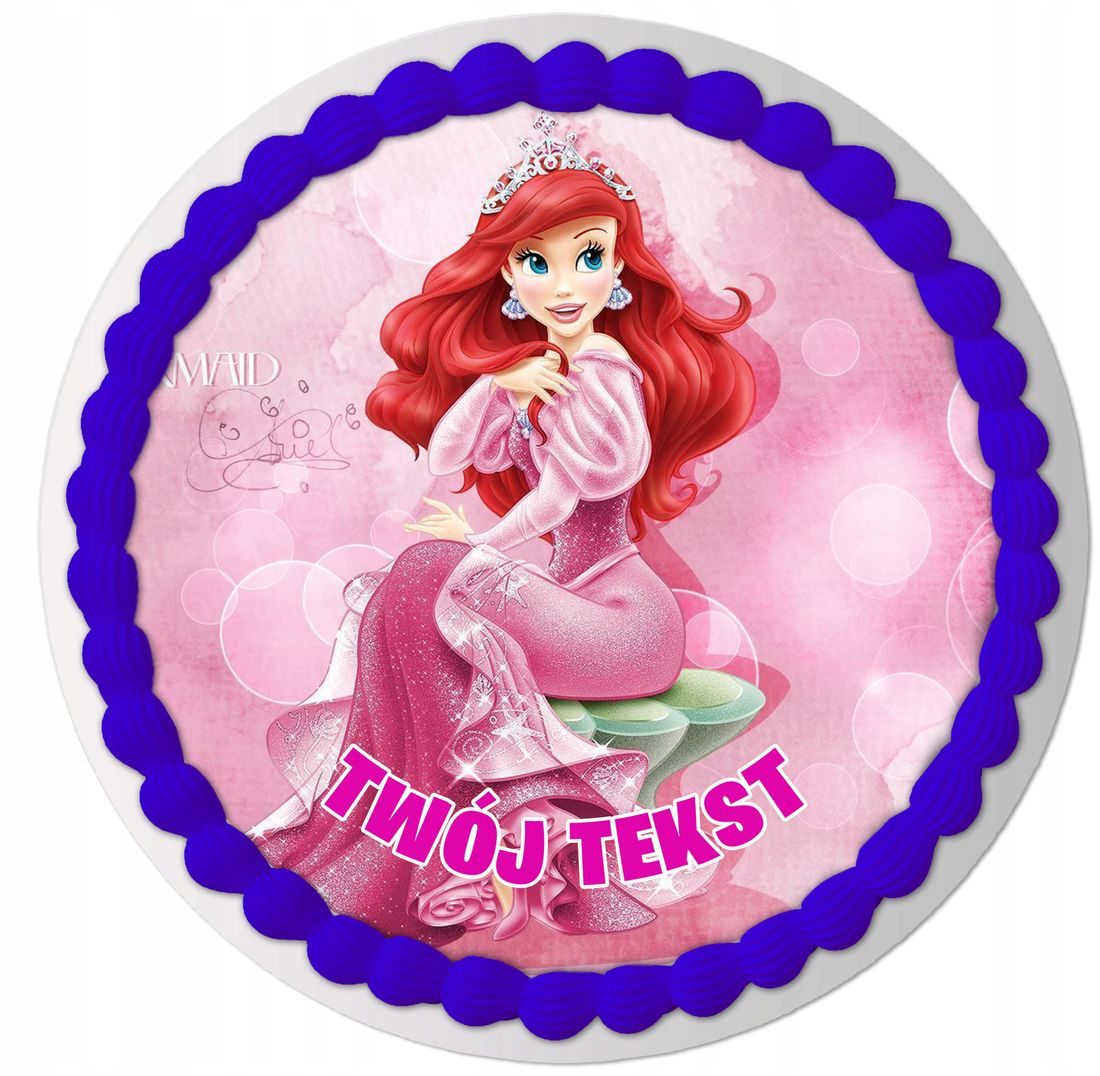 ZESTAW OPŁATEK NA TORT+POSTACIE ARIEL BARBIE Y6 - ERLI.pl