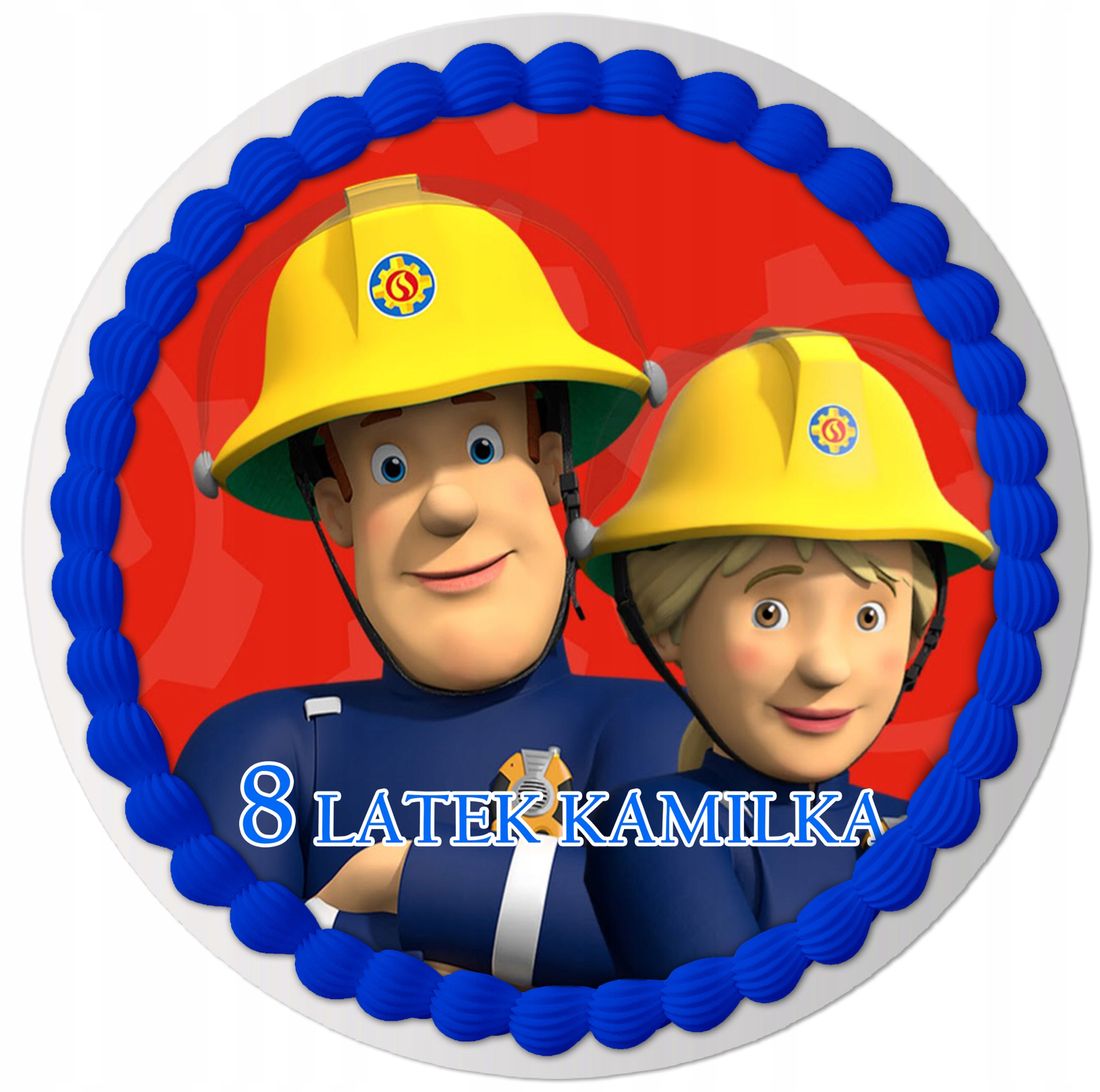 OPŁATEK NA TORT STRAŻAK SAM FIREMAN TEKST Y6 – 139356096 - ERLI.pl