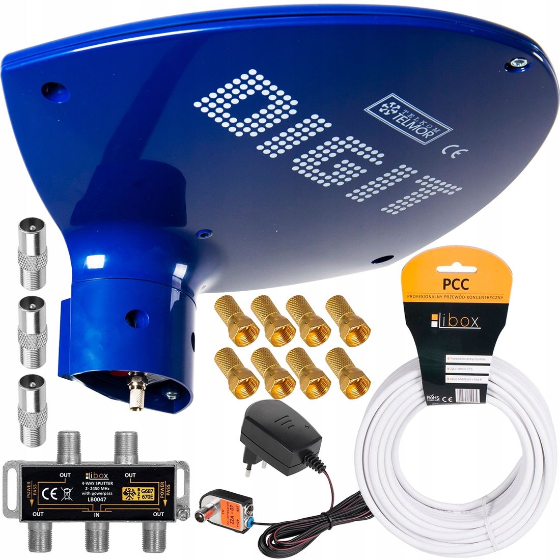 ANTENA DVB-T2 DO TV NAZIEMNEJ TELMOR DIGIT ACTIVA MOCNA 4K HD ZESTAW NA ...