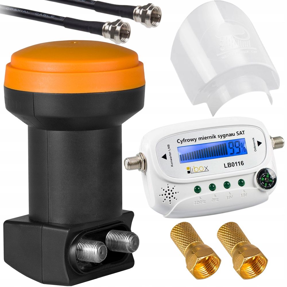 ZESTAW KONWERTER TWIN 4K MIERNIK SAT OSŁONA KABEL - ERLI.pl