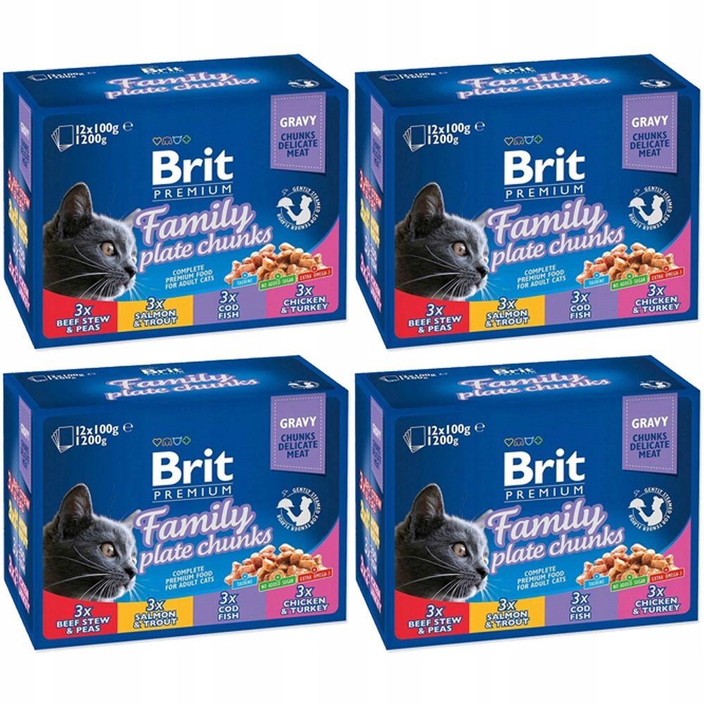Brit Cat Pouches Family Plate 48x100g - ERLI.pl