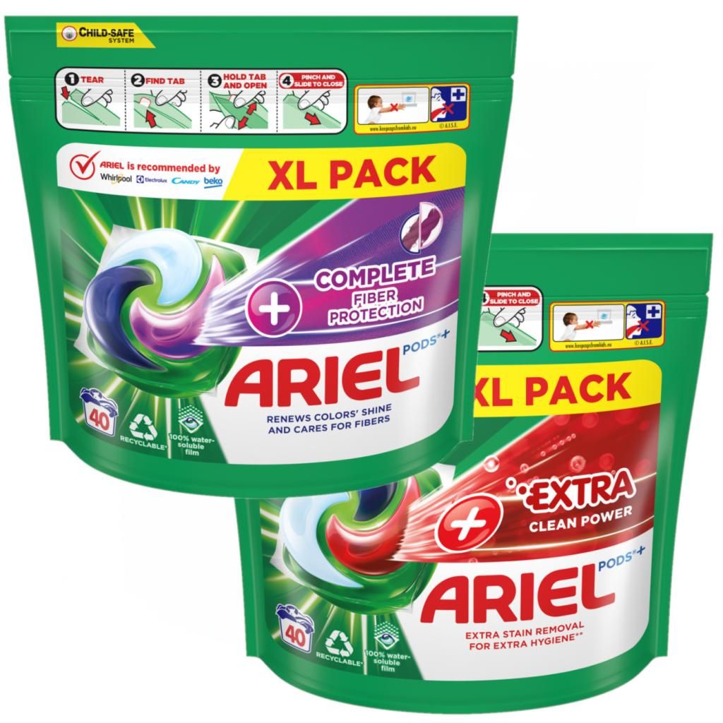 Ariel Kapsułki Do Prania 80 Szt Mix Zestaw: All-In-1 Pods Extra Clean ...