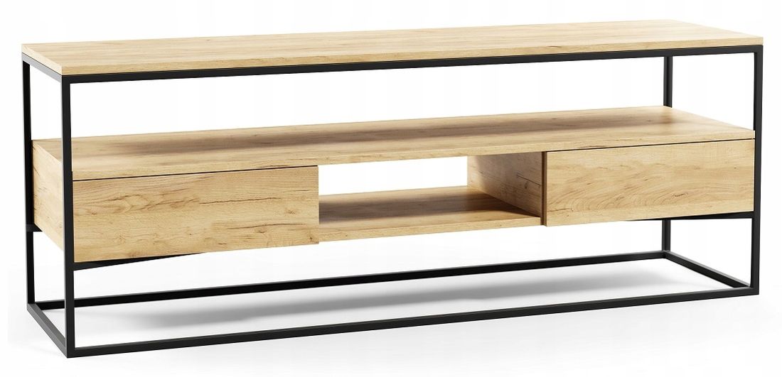 Stolik RTV 140 cm ława loft na metalowych nogach - ERLI.pl