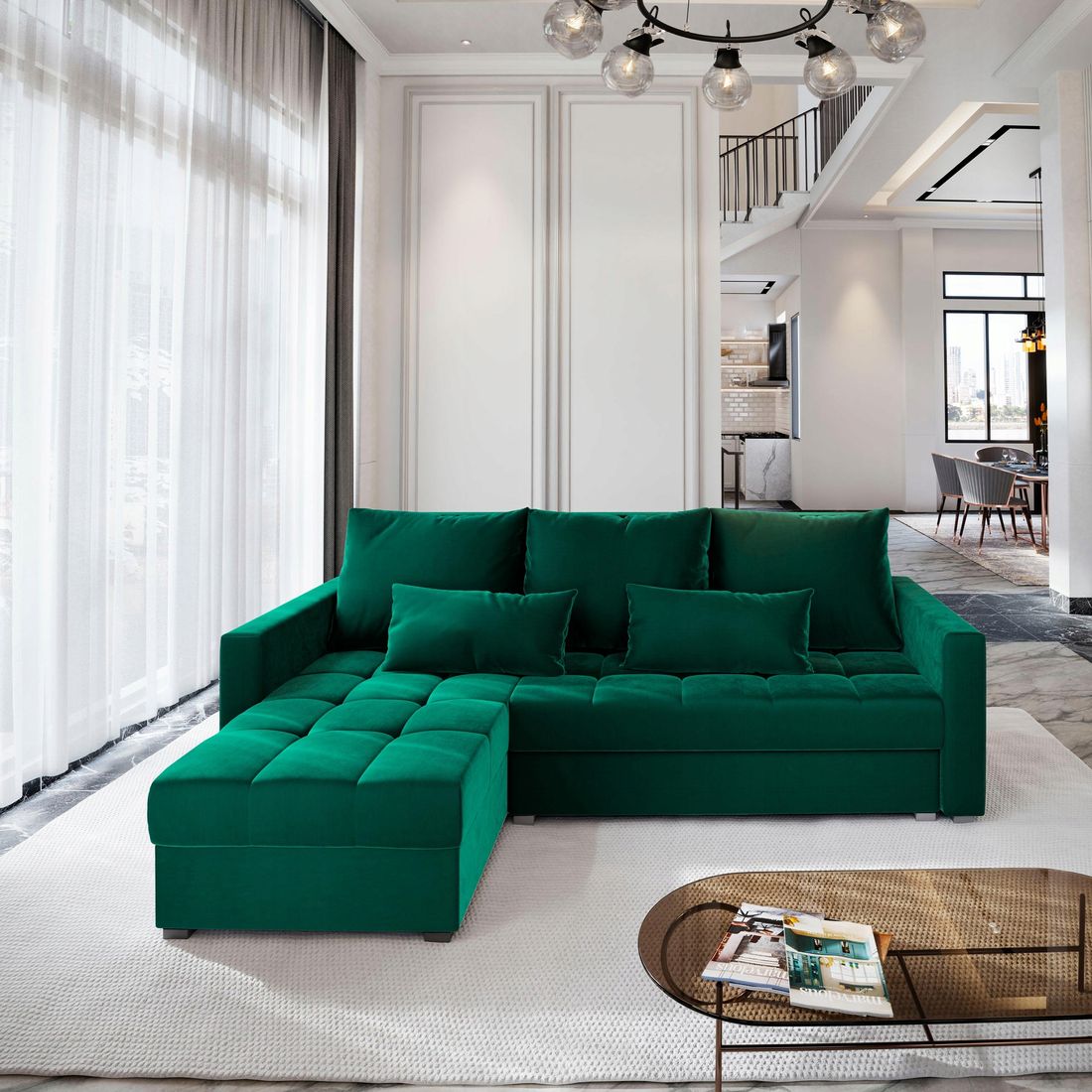 Narożnik rozkładany LION BONELL nowoczesny ROGÓWKA - ERLI.pl