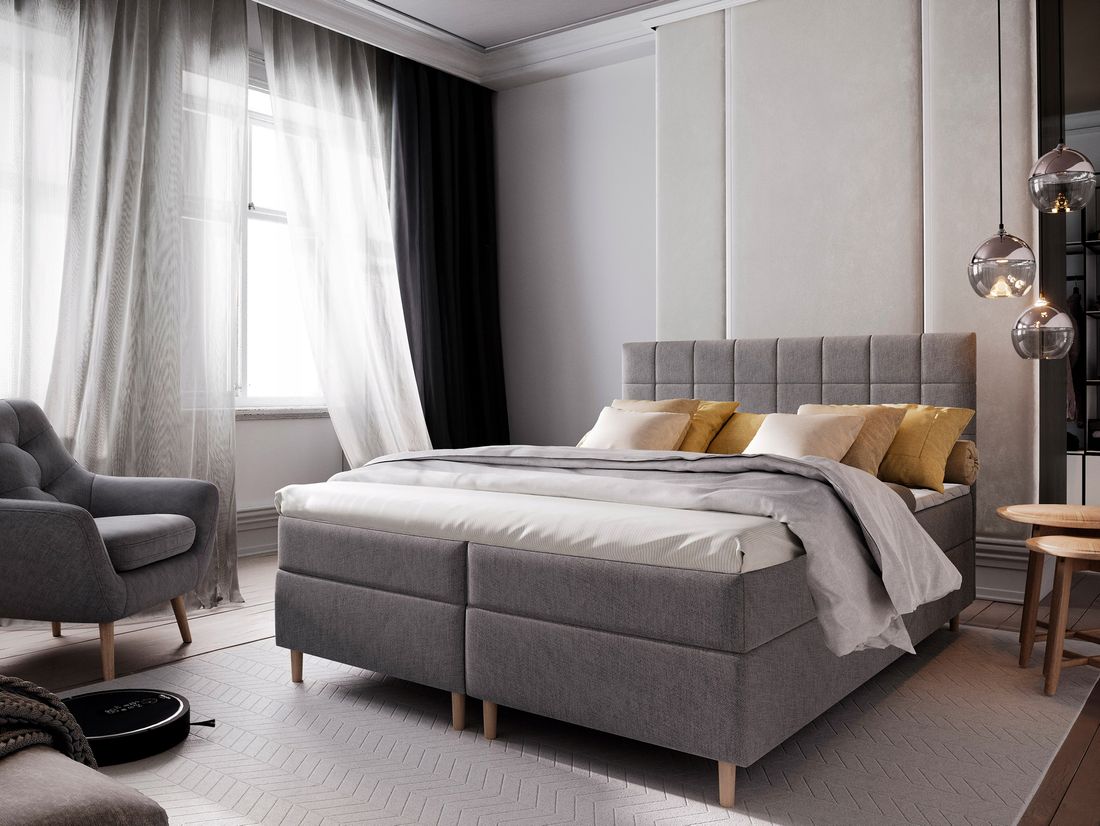 Łóżko tapicerowane IBIZA 160 KONTYNENTALNE MATERAC - ERLI.pl