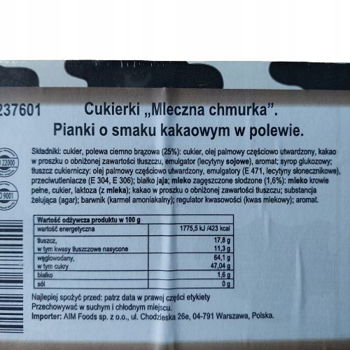 ABK MLECZNA CHMURKA PIANKI KAKAOWE +POLEWA 1kg - ERLI.pl ABK MLECZNA CHMURKA PIANKI KAKAOWE +POLEWA 1kg - ERLI.pl