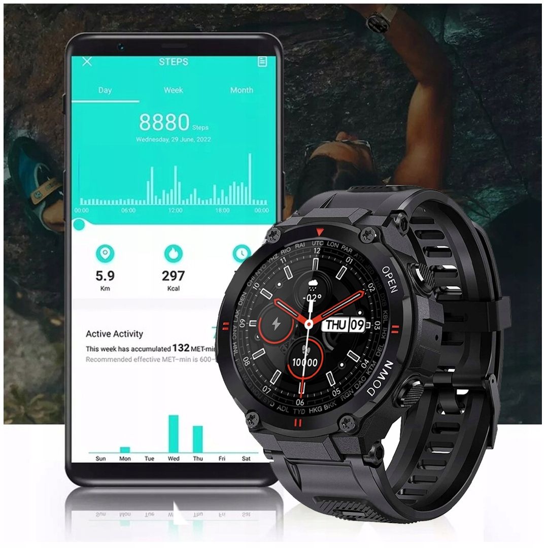 SMARTWATCH Z GPS ZEGAREK MĘSKI wodoodporny 400mAh - ERLI.pl