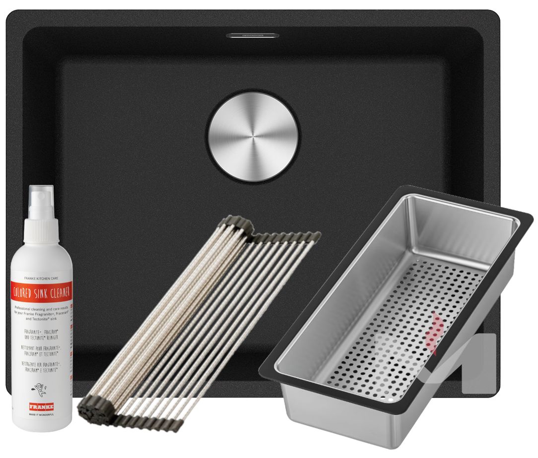 ZLEW FRANKE MARIS MRG 110-52 CZARNY MAT +AKCESORIA – 133851772 - ERLI.pl