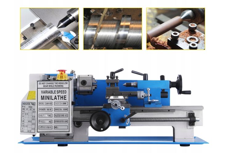 TOKARKA DO METALU PRECYZYJNA 180x350mm 550W - ERLI.pl