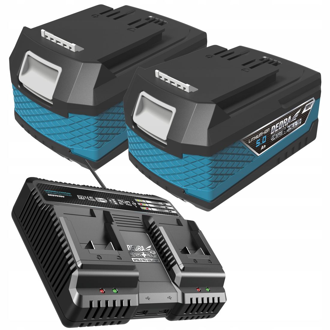 ŁADOWARKA DEDRA AKUMULATOR 2 stanowiska 18V 2x5Ah - ERLI.pl