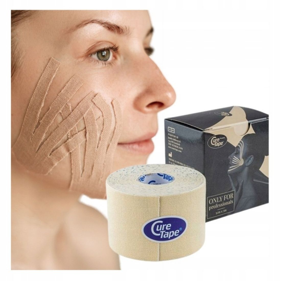 Tejpy Kinesiotaping TAŚMY DO TWARZY CURE TAPE 5X5 - ERLI.pl