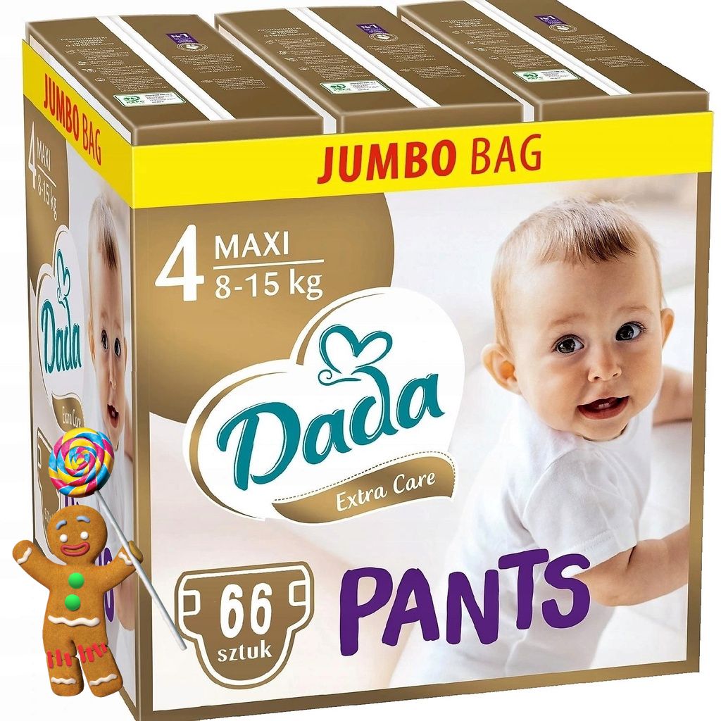 Pieluchomajtki DADA Extra Care Pants 4 MAXI 66 szt. 8-15kg PANTSY ...
