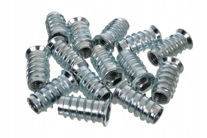 TULEJA WKRĘCANA DO DREWNA M10x25mm Z GWINTEM x100 - ERLI.pl