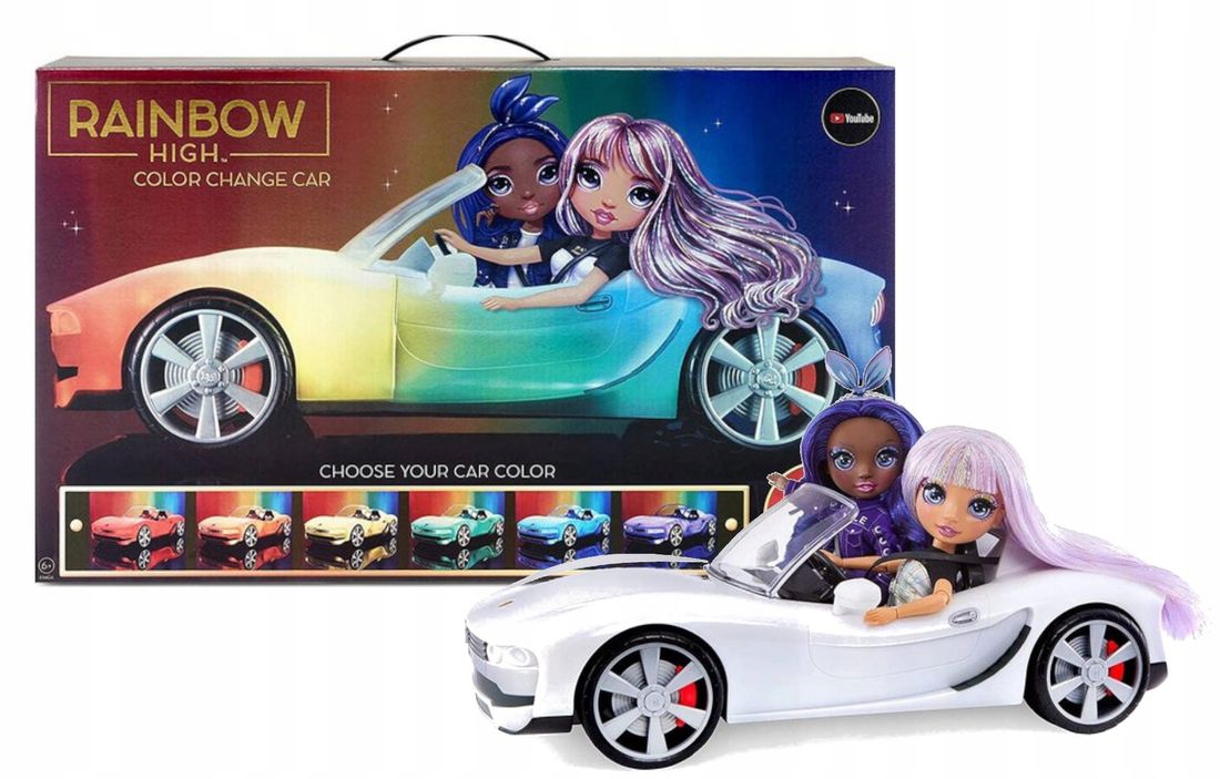 RAINBOW HIGH ZMIENIAJĄCY KOLOR TĘCZOWY SAMOCHÓD - ERLI.pl
