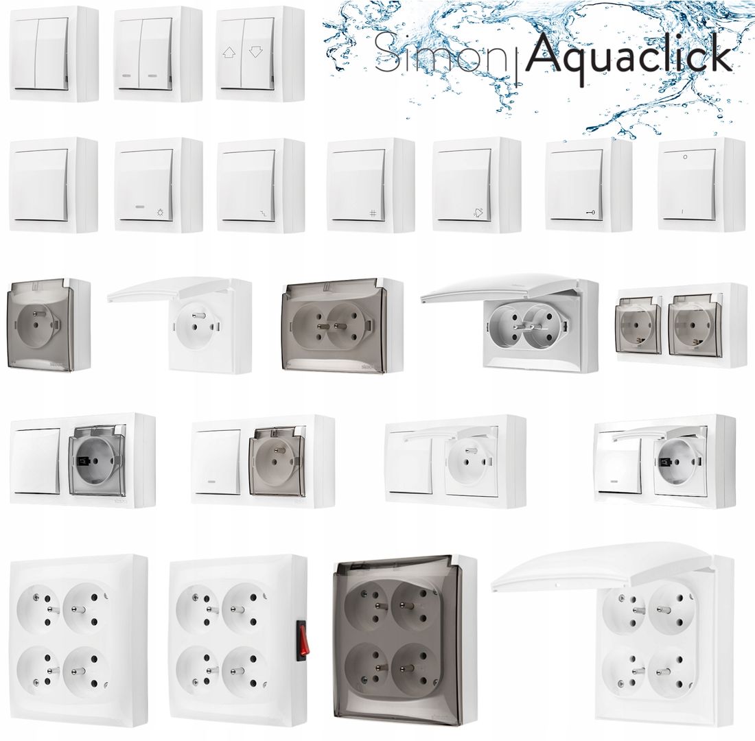 SIMON AquaClick Włącznik + Gniazdo Schuko Natynk - ERLI.pl