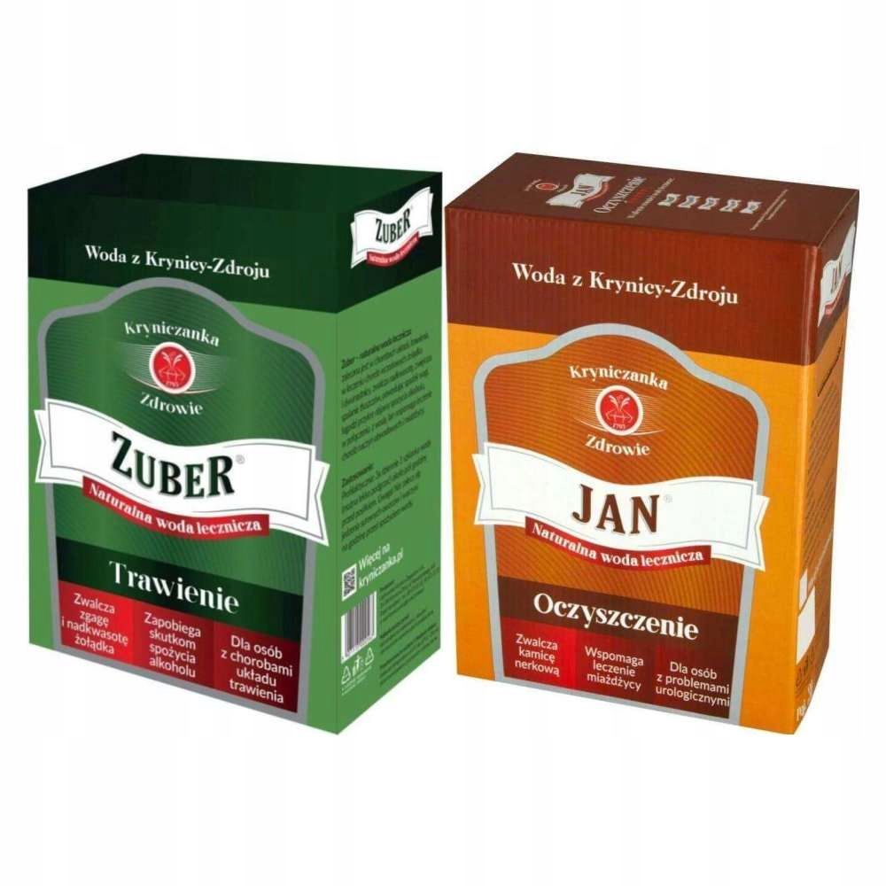 Zuber Karton 3l + Woda Lecznicza Jan 3l Krynica - ERLI.pl