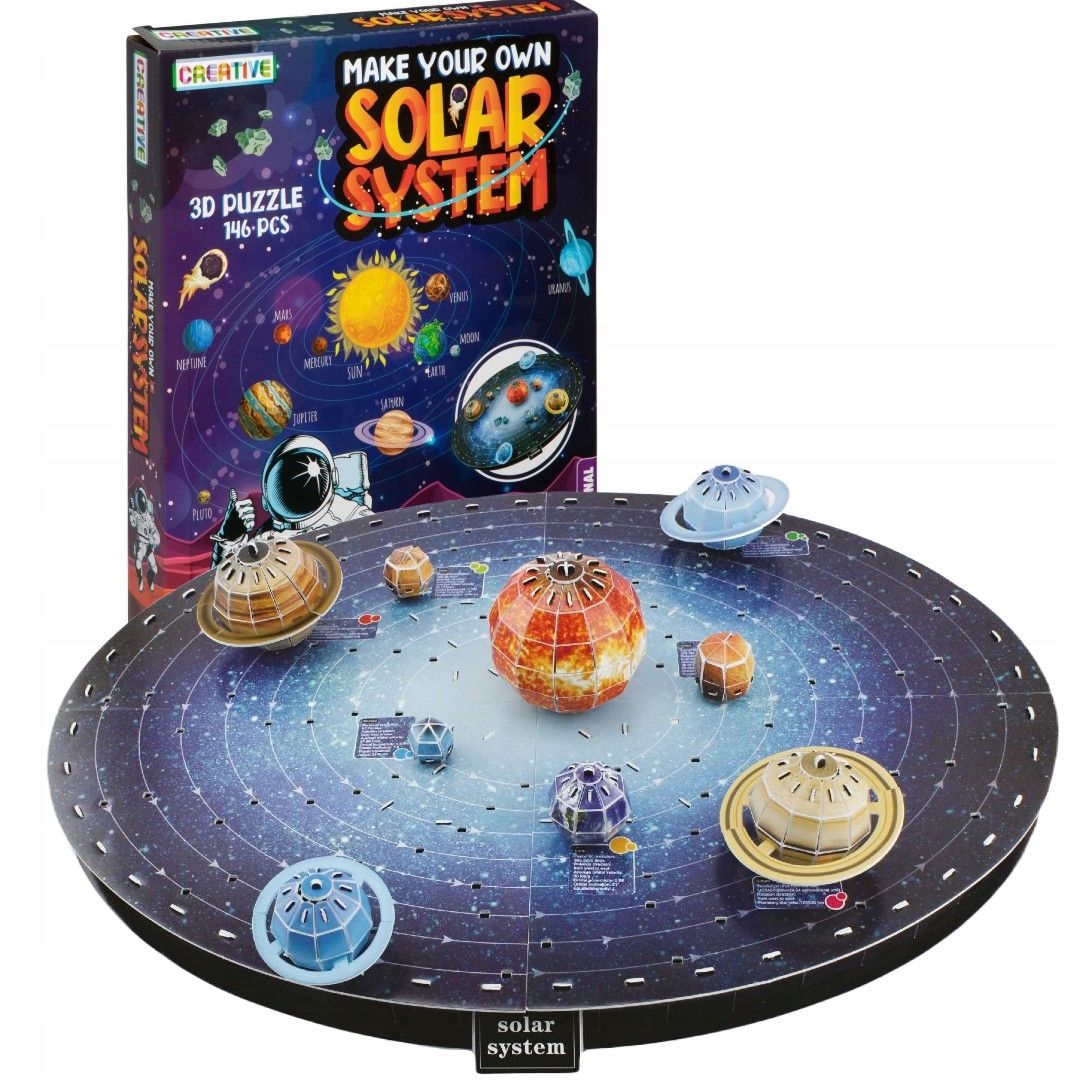 ZESTAW STWÓRZ UKŁAD SŁONECZNY PUZZLE 3D 146 EL. - ERLI.pl