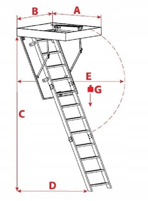 SCHODY STRYCHOWE WŁAZ NA STRYCH 55x110 EASY TERMO - ERLI.pl