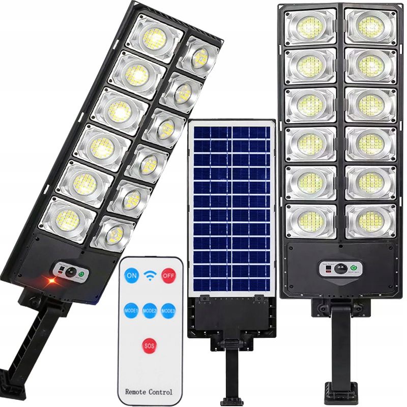 MOCNA LAMPA SOLARNA 360 LED ULICZNA OGRODOWA CZUJNIK RUCHU ZMIERZCHU +PILOT - ERLI.pl