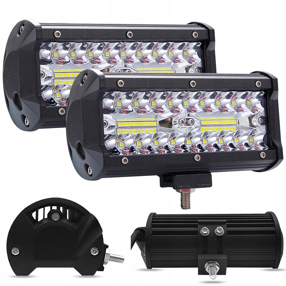 2X LAMPA LED SAMOCHODOWA ROBOCZA HALOGEN SZPERACZ QUAD 120W CREE IP68 ...