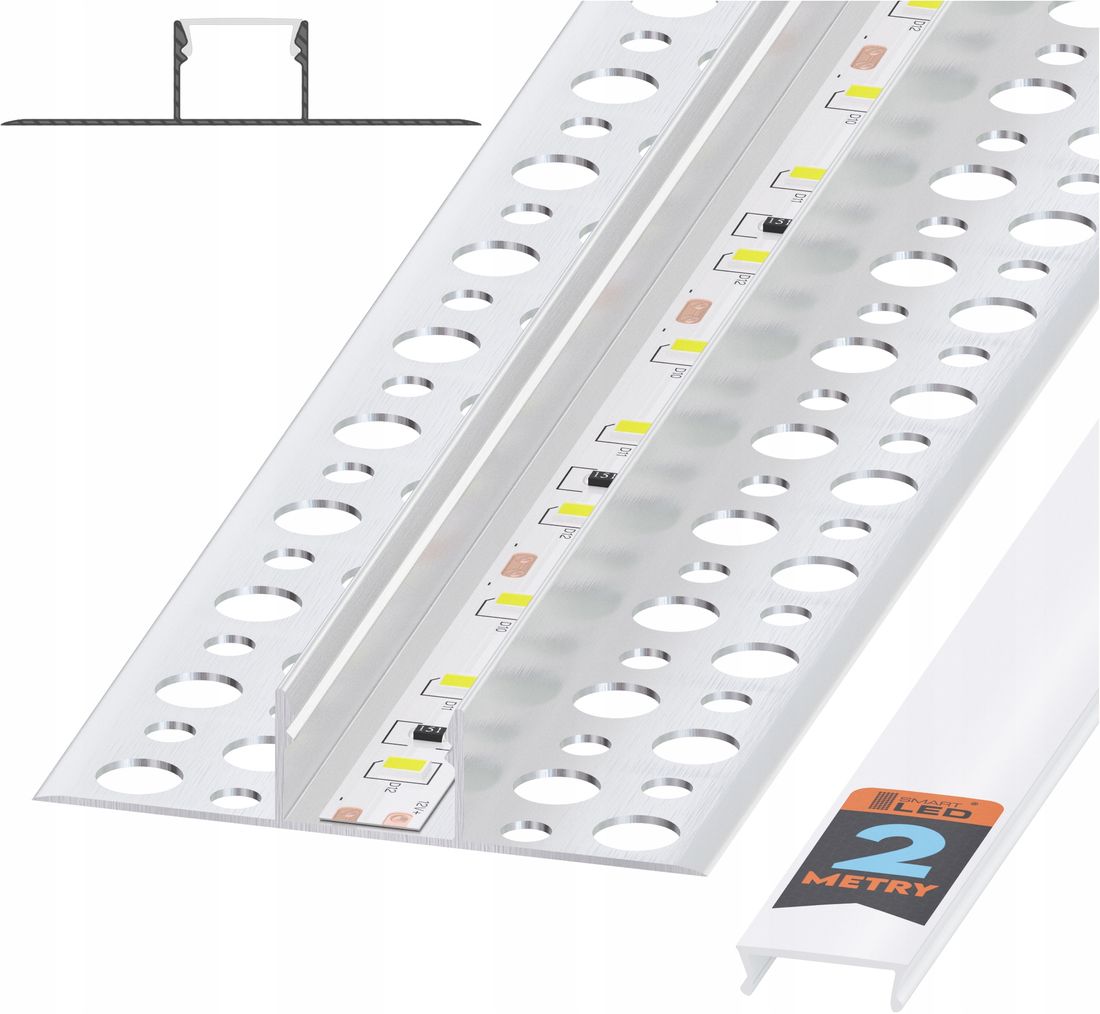 Profil LED Wpuszczany Wpust do PŁYT KARTON GIPS 2m - ERLI.pl Profil LED Wpuszczany Wpust do PŁYT KARTON GIPS 2m - ERLI.pl