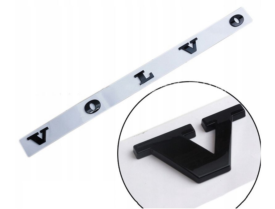 VOLVO EMBLEMAT CZARNY POŁYSK ZNACZEK LITERY – 140931520 - ERLI.pl