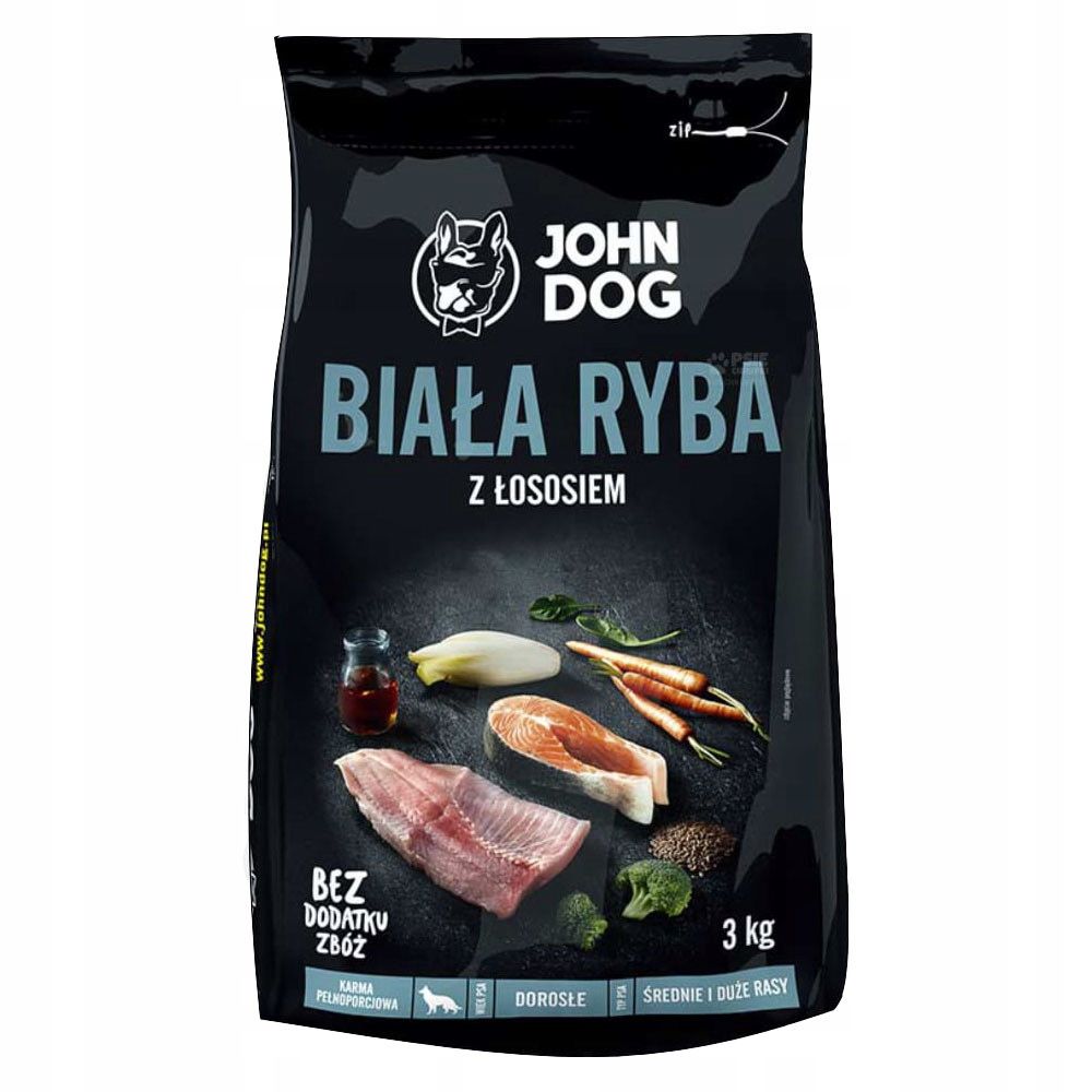 JOHN DOG Biała Ryba z łososiem 3kg Karma premium – 140952745 - ERLI.pl