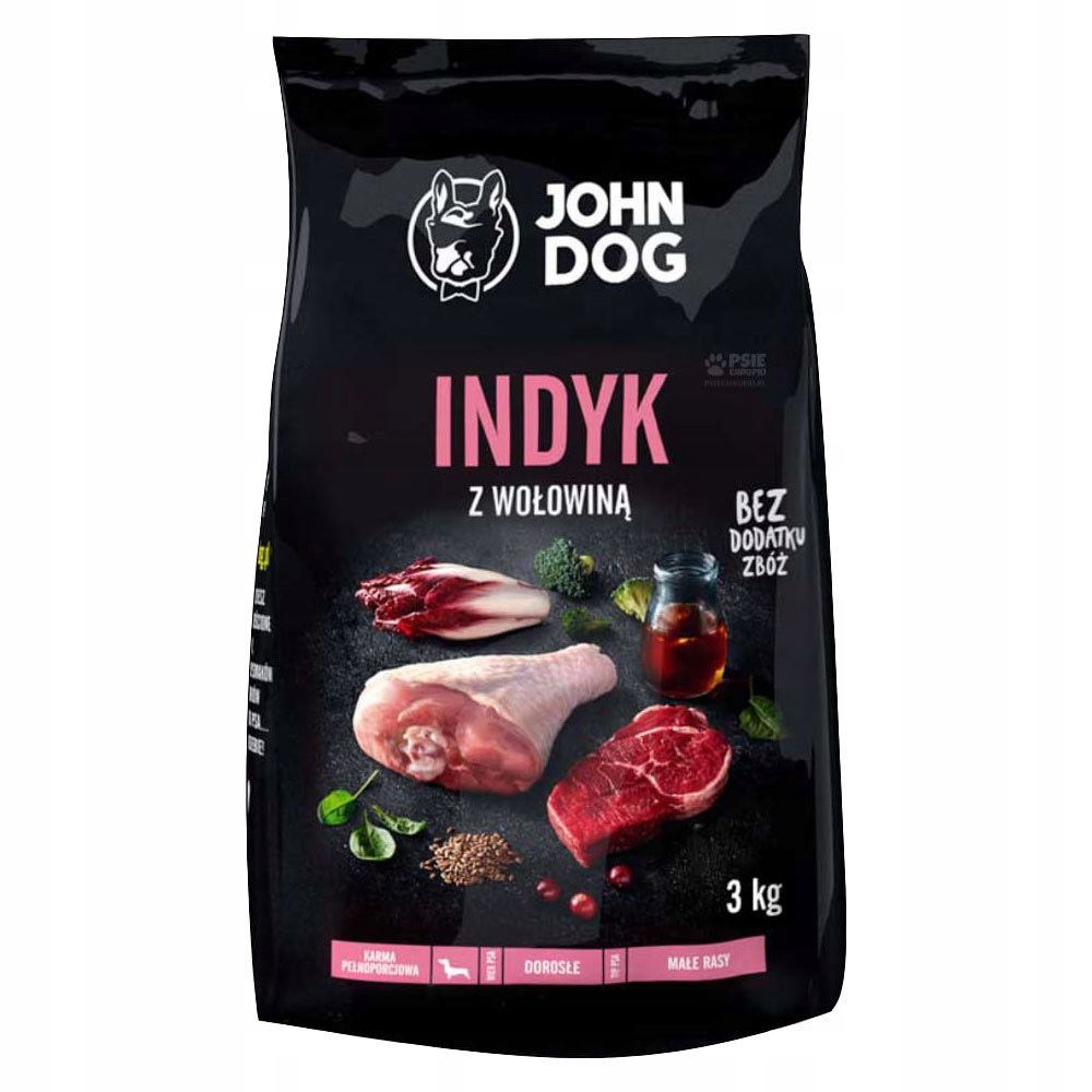 JOHN DOG Karma PREMIUM MAŁE RASY Indyk z wołowiną – 140952750 - ERLI.pl