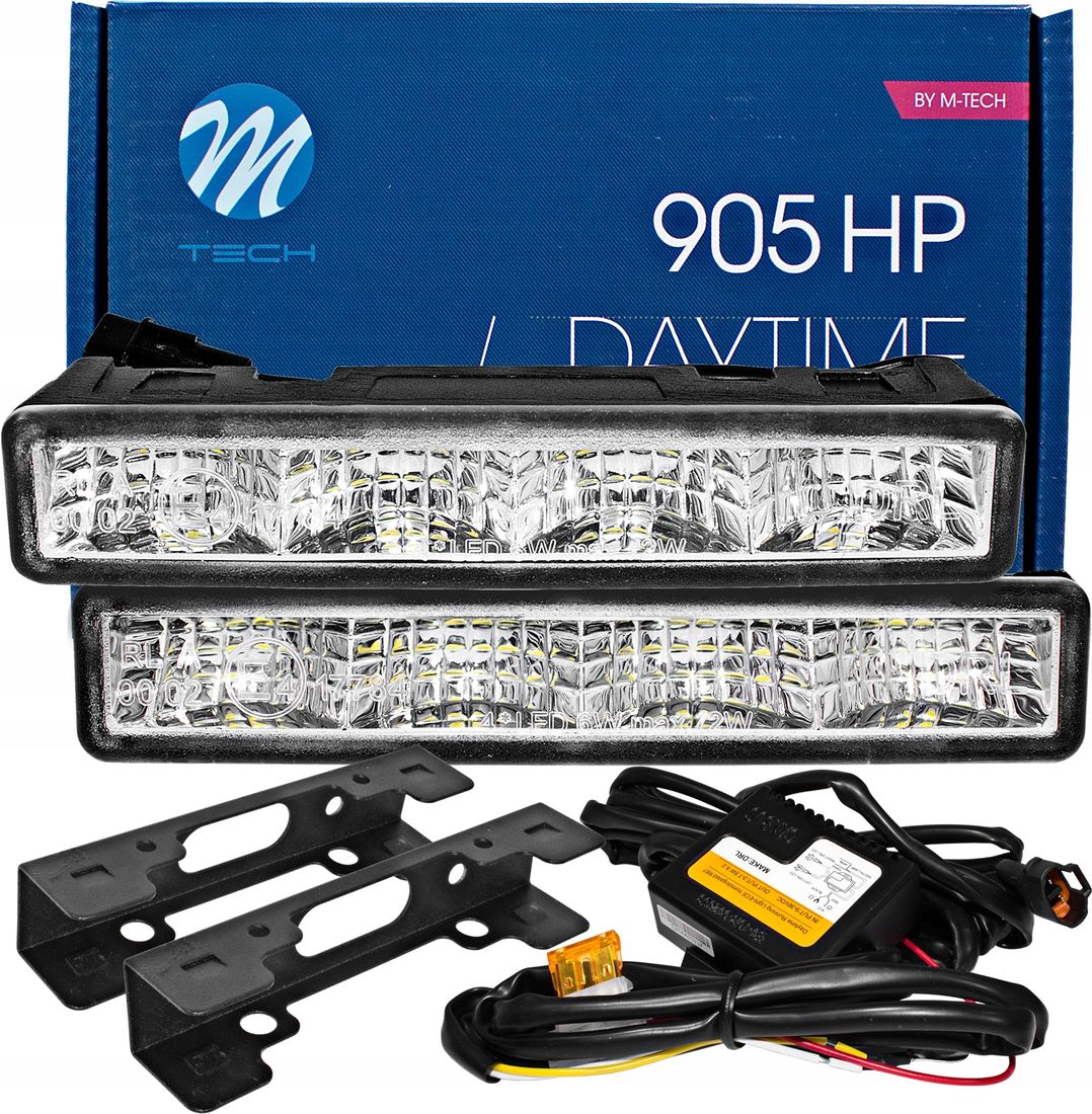M-TECH 905HP DRL LED LAMPY DO JAZDY DZIENNEJ 4 LED DIODY OSRAM - ERLI.pl