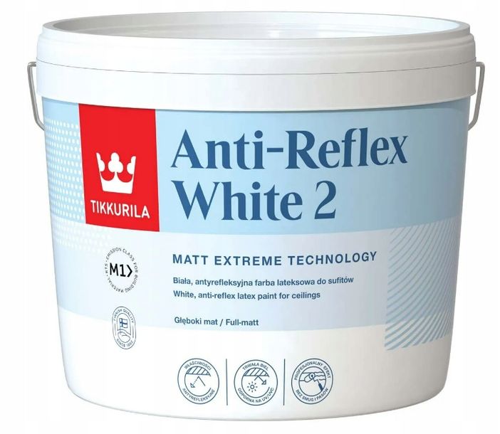 TIKKURILA ANTI-REFLEX WHITE 2 FARBA BIAŁA 10L + – 141384072 - ERLI.pl