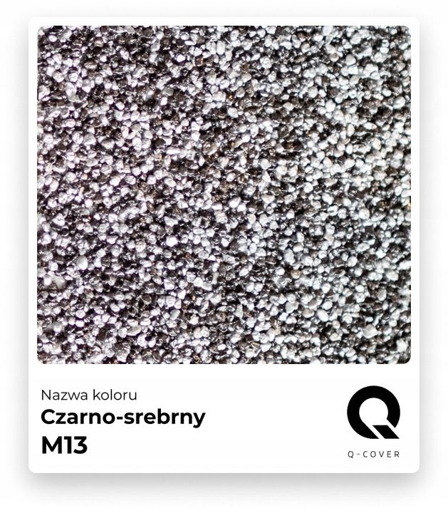 TYNK MOZAIKOWY DEKORACYJNY CZARNO - SREBRNY 12,5kg - ERLI.pl