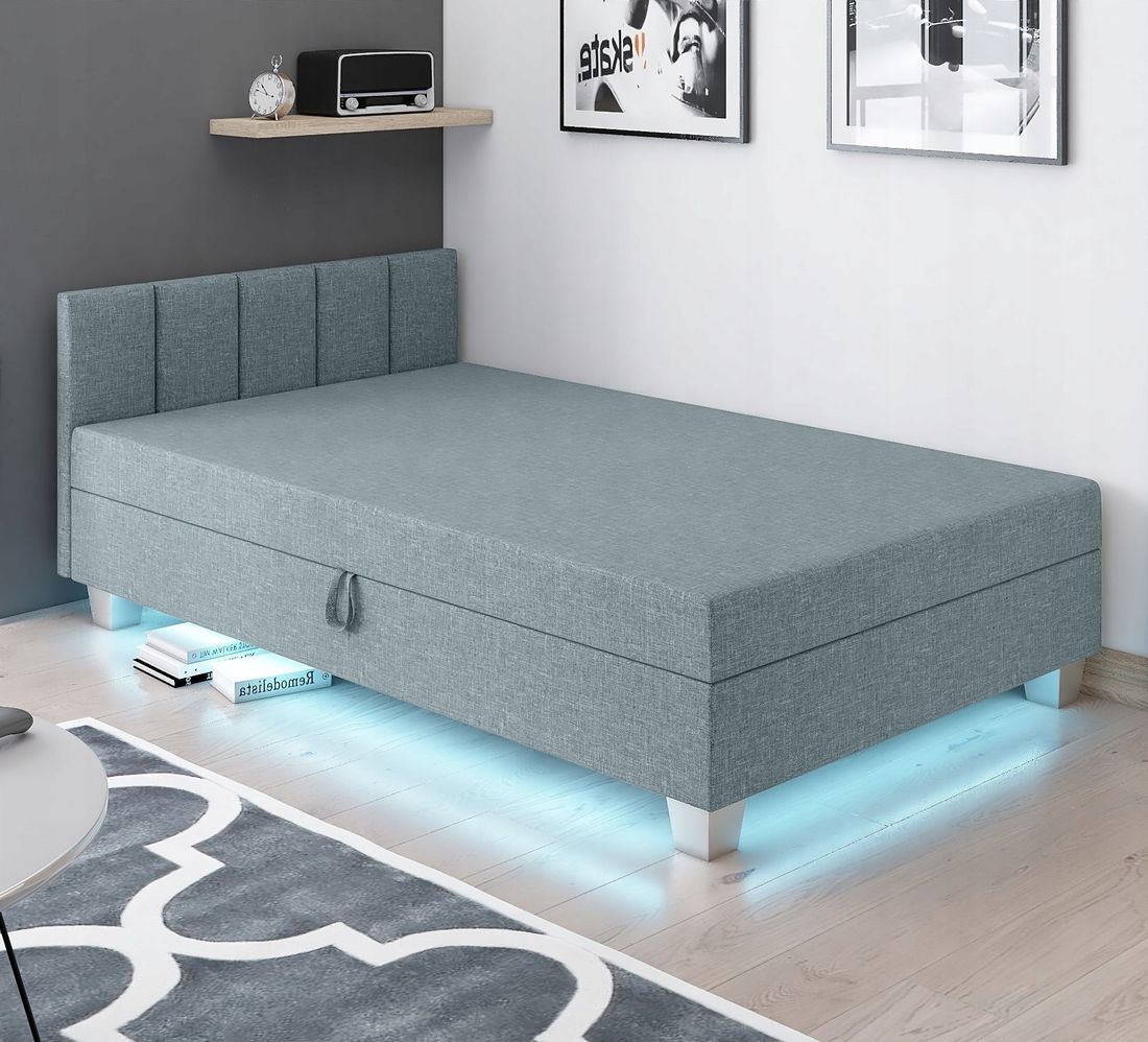 Łóżko Tapczan jednoosobowy Marcela 90+ led gratis - ERLI.pl