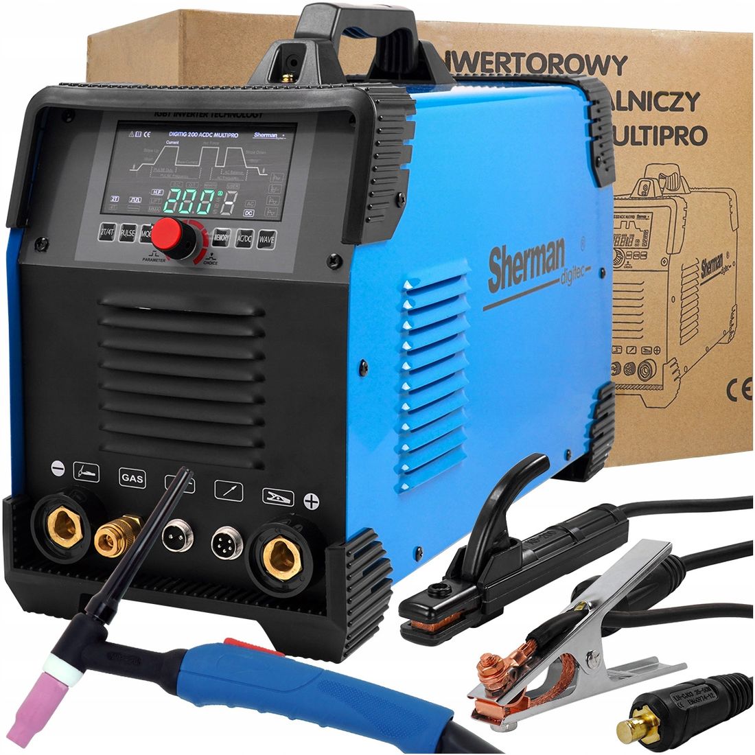 Spawarka SHERMAN TIG 200 AC DC Puls MMA 200A ALU – 141663690 - ERLI.pl