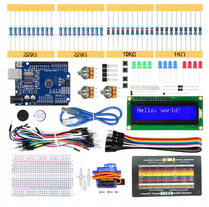 ZESTAW ARDUINO STARTOWY STARTER KIT UNO R3 PREZENT - ERLI.pl ZESTAW ARDUINO STARTOWY STARTER KIT UNO R3 PREZENT - ERLI.pl