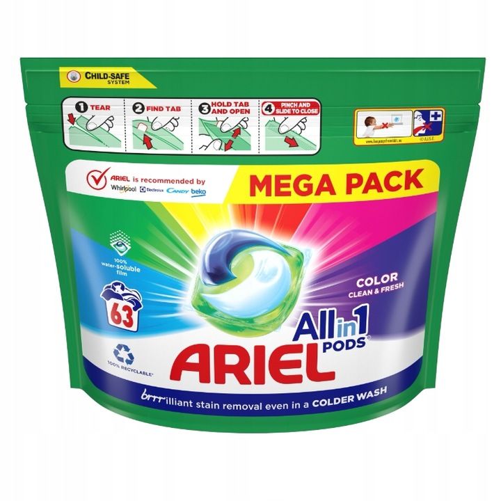 Ariel Kapsułki do Prania Color 63 szt - ERLI.pl
