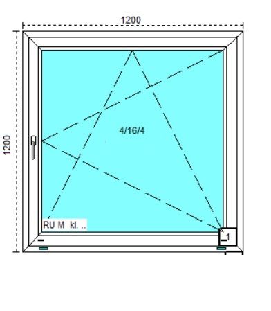 Tanie okna PCV RU Białe 120x120 - ERLI.pl
